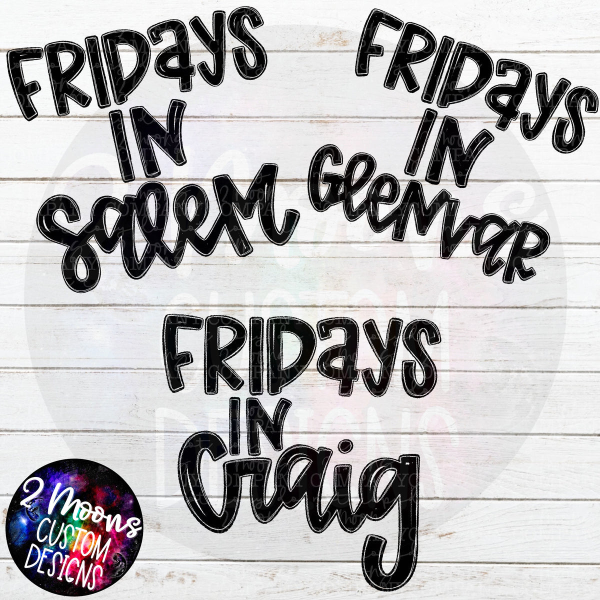 Fridays In “Your Town Name”- Single Color- Hand-lettered- Custom – 2 ...