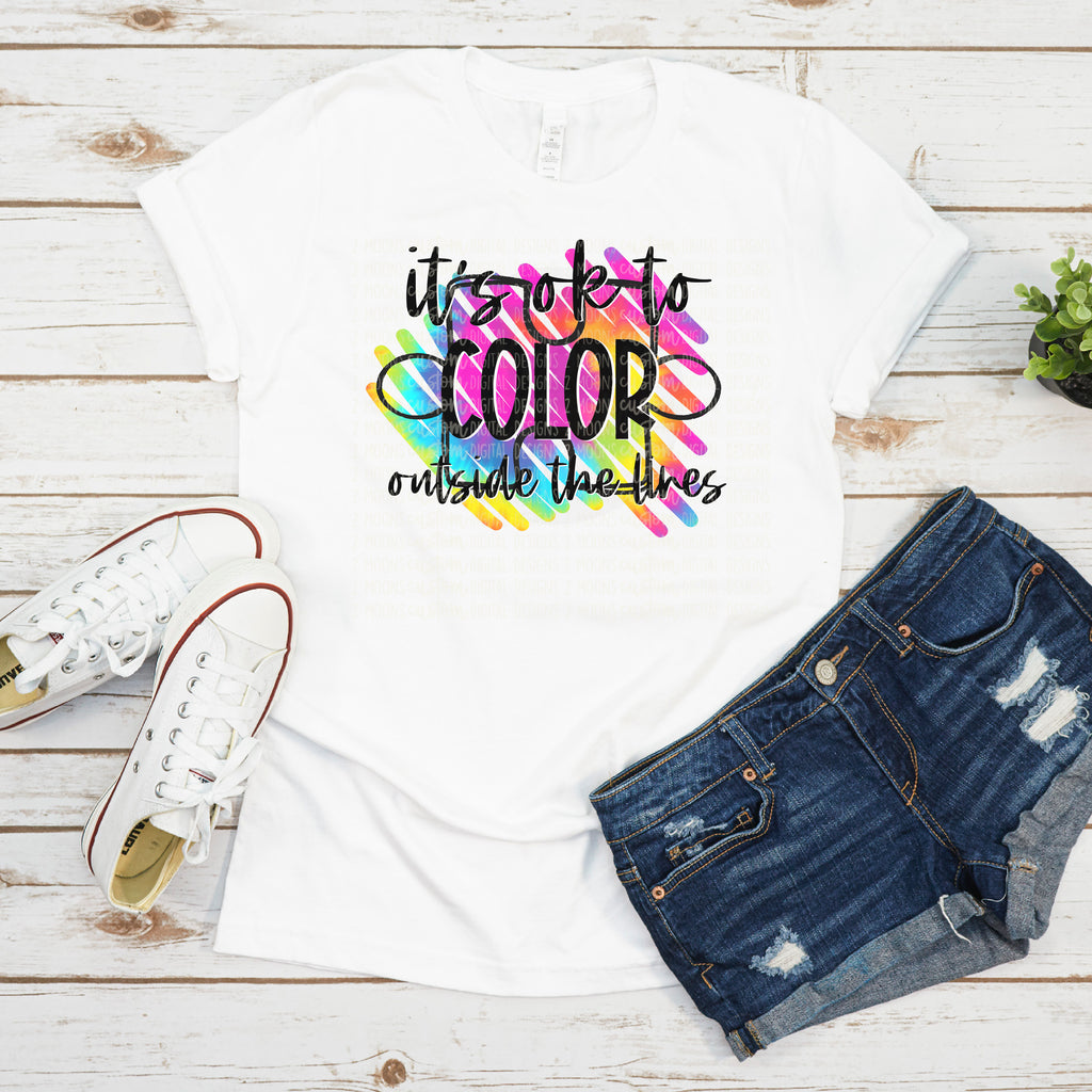 Its ok to Color outside the Lines- Autism Design – 2 Moons Custom Designs