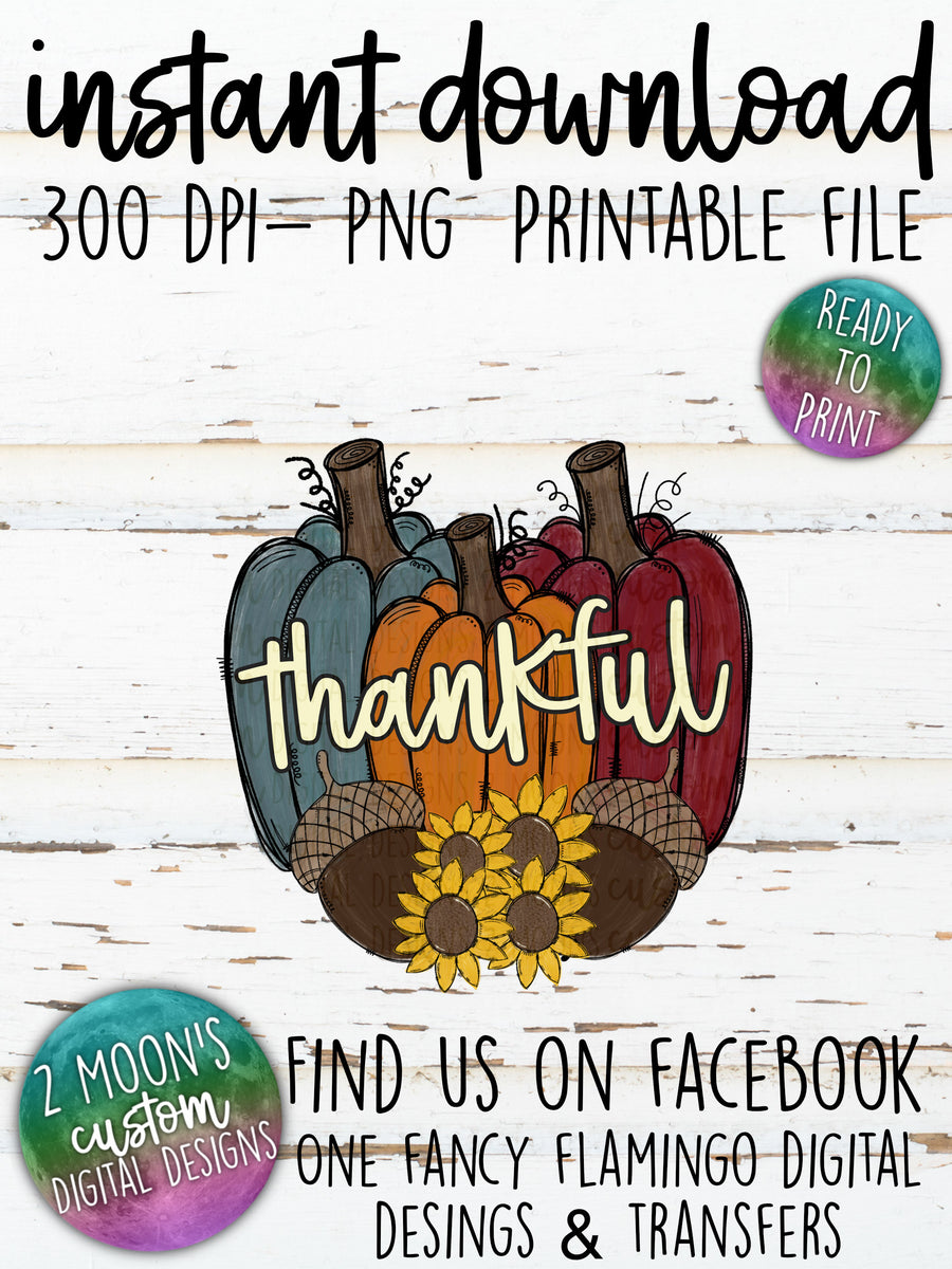 Thankful- Doodle Design – 2 Moons Custom Designs